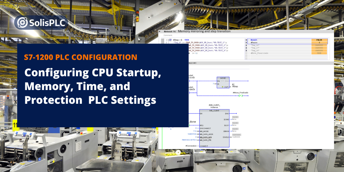 Siemens S7 1200 Plc Configuration Cpu Startup Memory Time And Protection Settings 